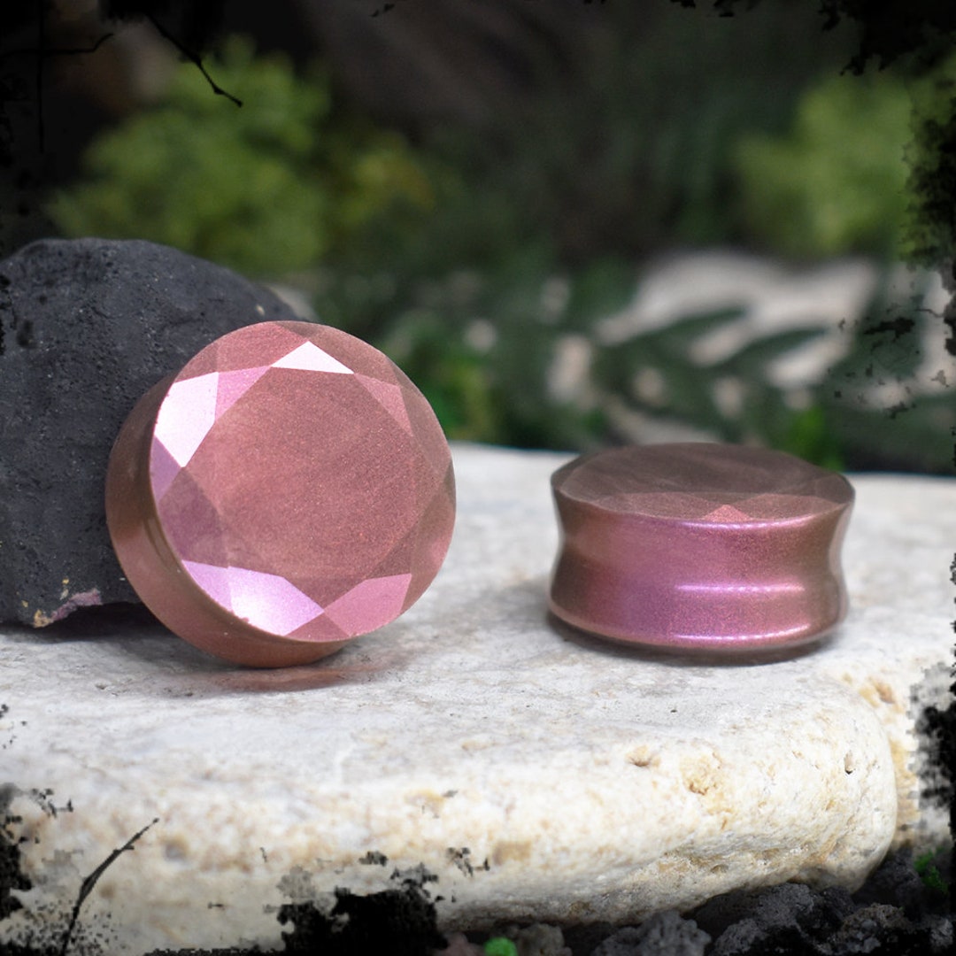 Resin Faceted Ear Tunnels 10-25mm Pair Ear Plugs Gauge Earrings Gauged ...