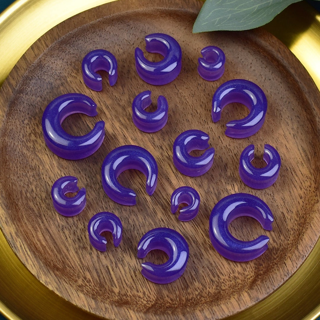 Resin Moon Shape Ear Plugs 10-25mm | Pair | Ear Tunnels | Gauge ...