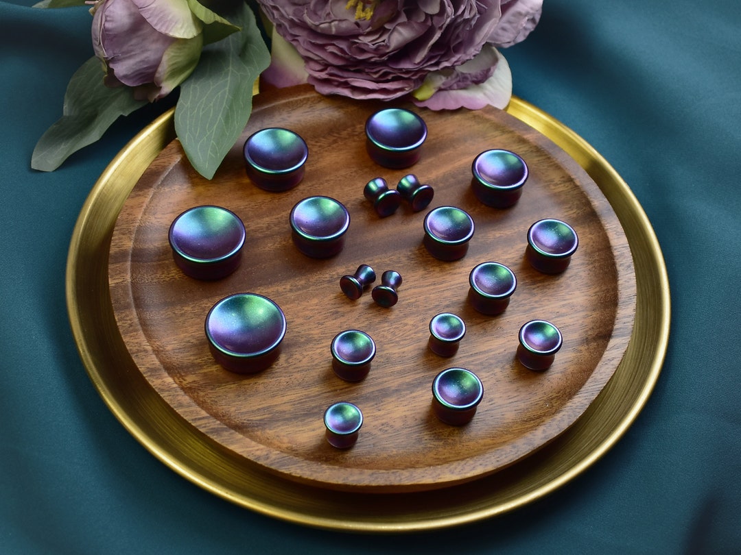 Resin Concave Ear Tunnels 6-25mm | Pair | Mayan Flare | Chameleon Ear ...