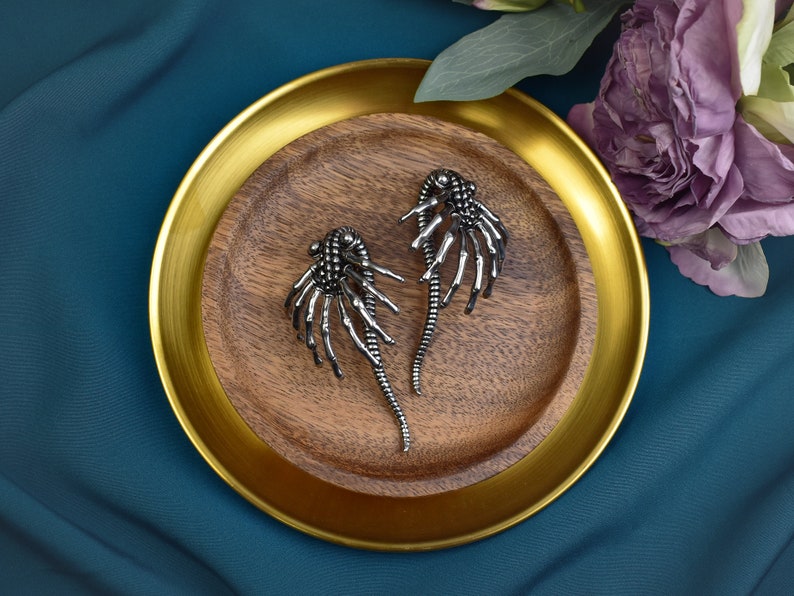 Ear Weights Ear Hangers Alien Xenomorph Facehugger Pair Teardrop ...