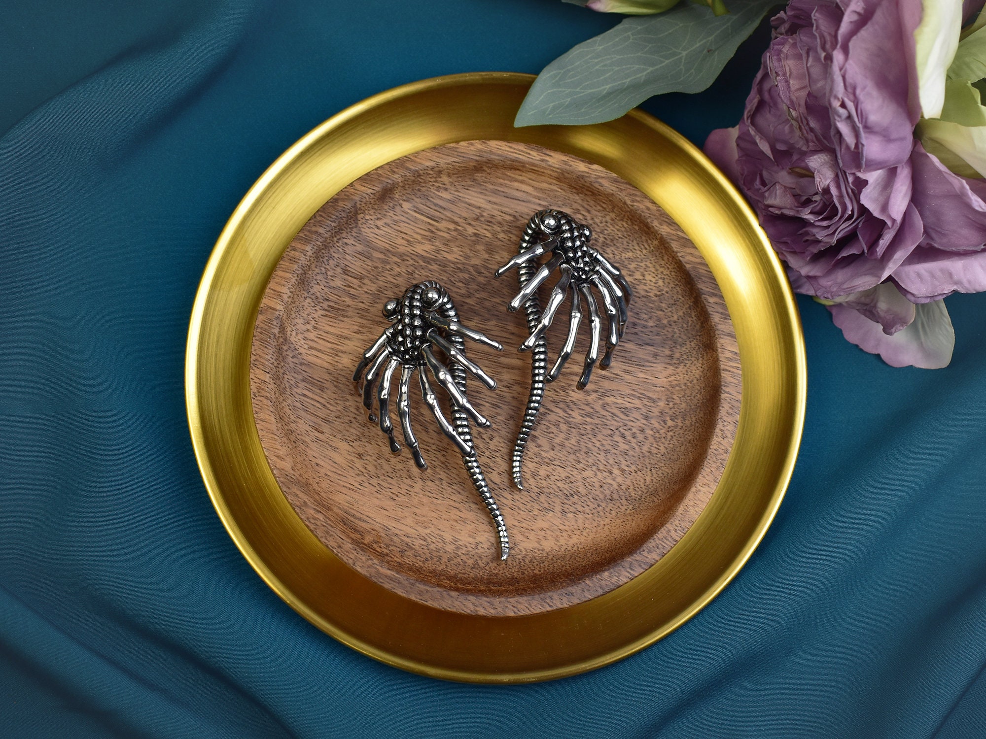 Ear Weights Ear Hangers Alien Xenomorph Facehugger Pair Teardrop ...