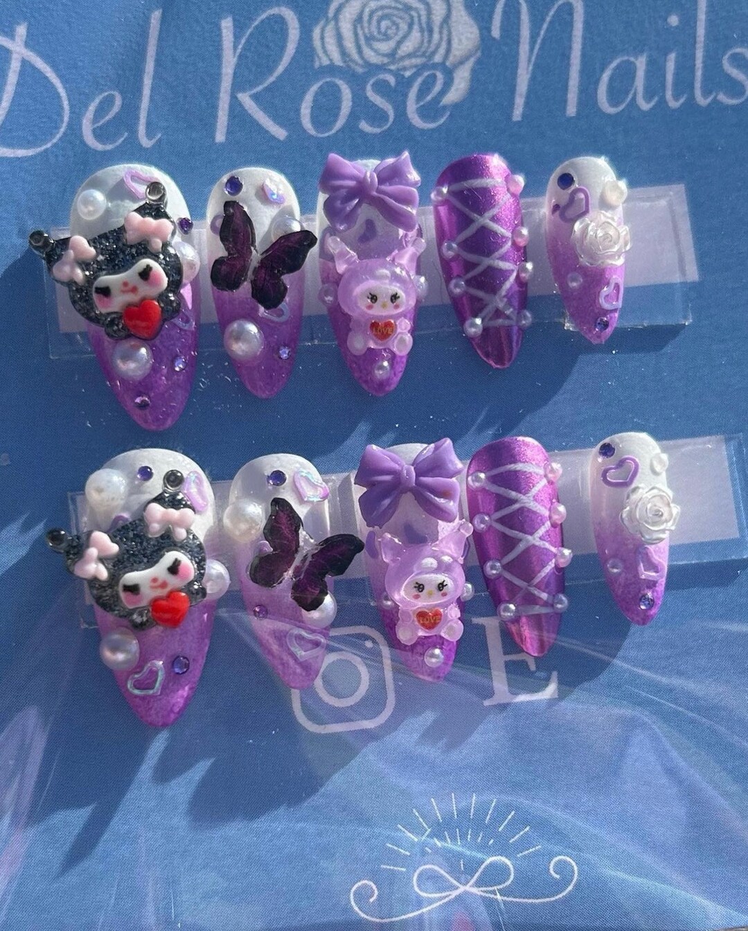 Kuromi Sanrio Custom Press-on Nails - Etsy