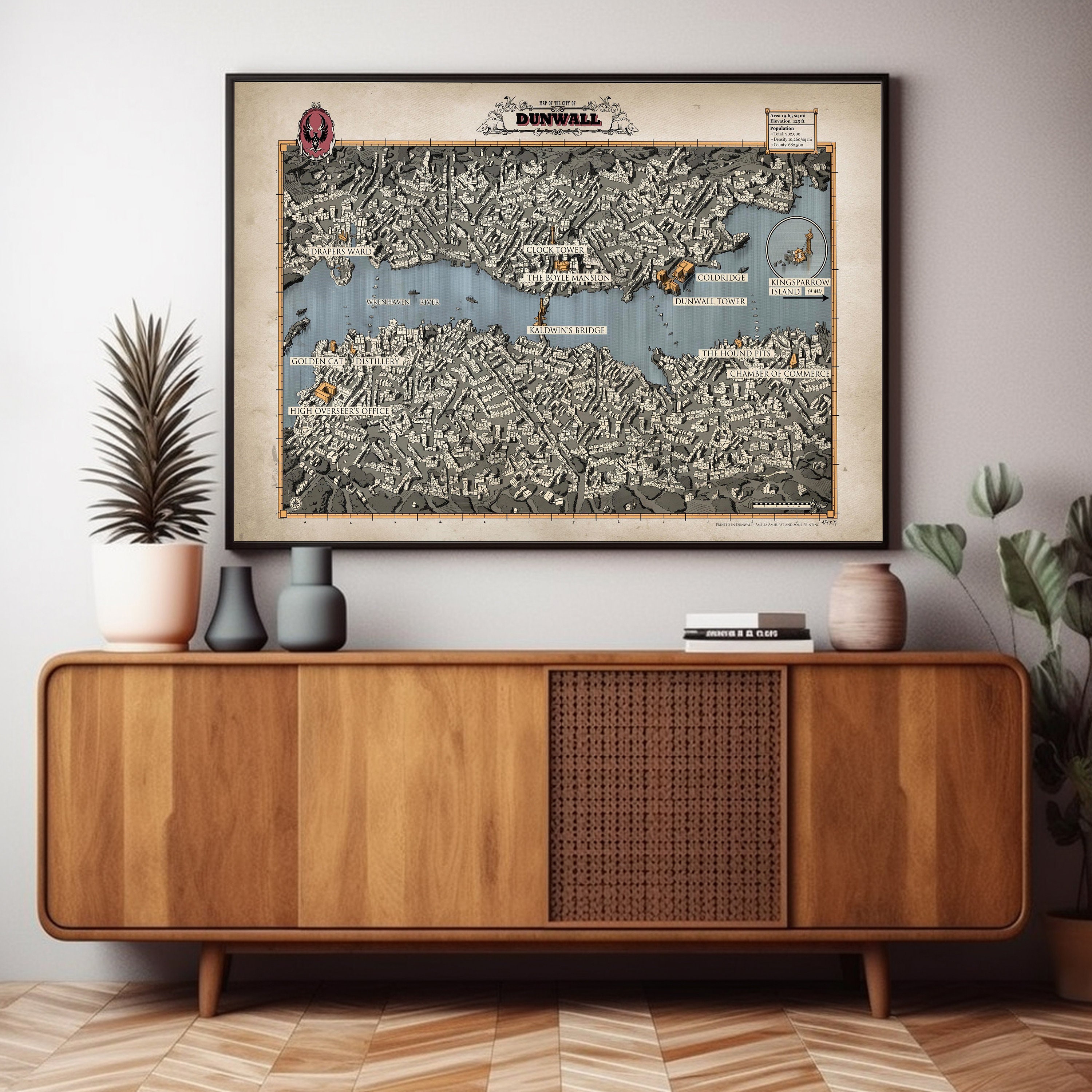 Dishonored Dunwall Map Poster Canvas Wall Art Rolled Canvas - Etsy