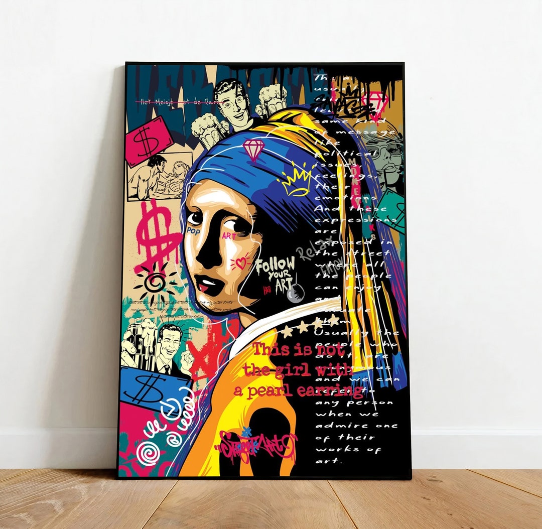Johannes Vermeer Girl With a Pearl Earring Giclee Graffitti Poster ...