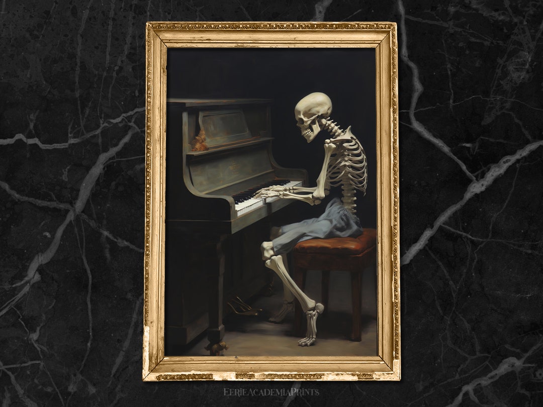 Romantic Skeleton Poster, Dark Academia, Dark Cottagecore, Gallery Wall ...