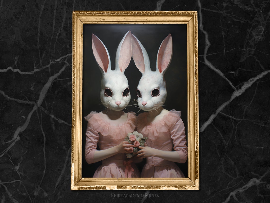 Creepy Bunnies, Dark Academia, Dark Cottagecore, Gallery Wall, Gothic ...