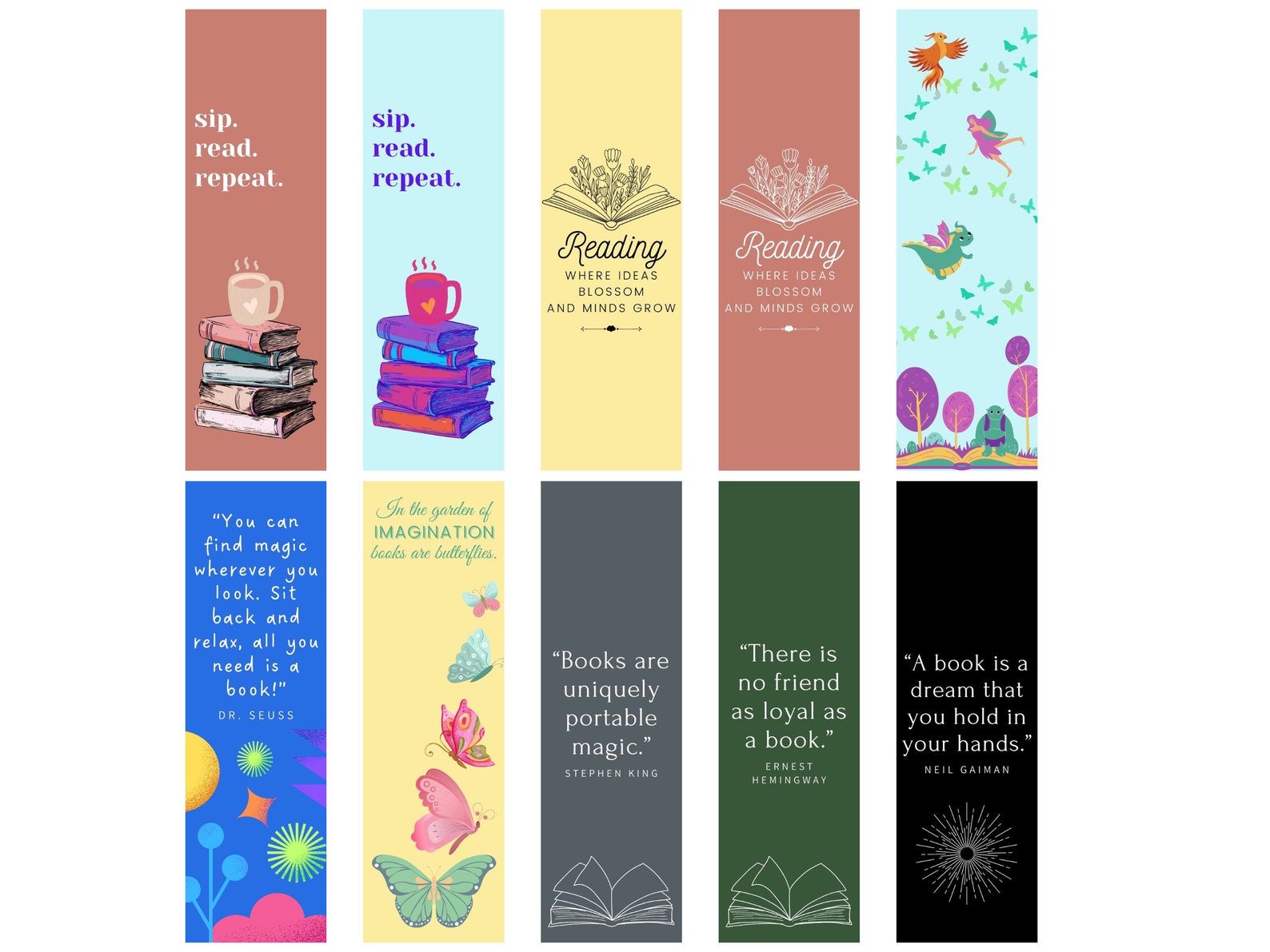 WOW! *30* Unique Bookmarks for Kids & Adults | Printable Bookmarks for ...