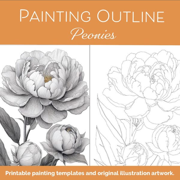 Watercolor Outline - Etsy