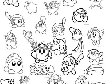Kirby Svg Bundle Svg, Kirby Svg, Game Svg, Layered, Kirby Clipart, T ...