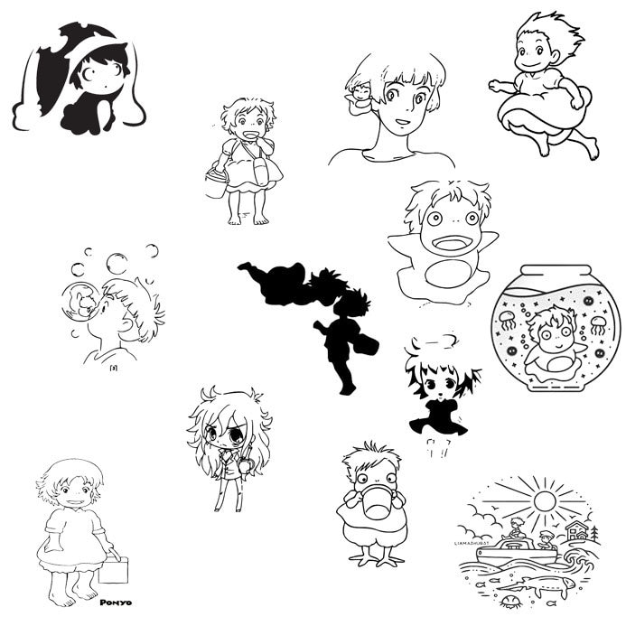 Cute Anime Movie Ponyo SVG and PNG Cut Files + 11 Surprise Files - Etsy