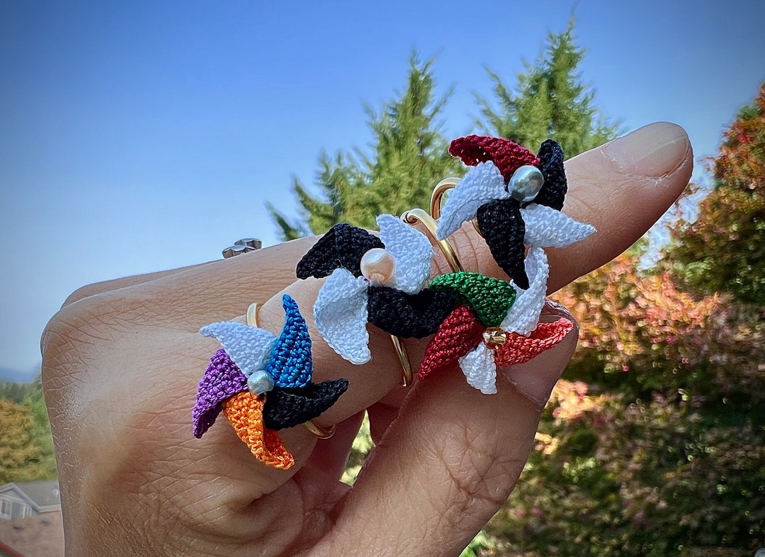 Whirling Crochet Mini Windmill Ring, Crochet Gift, Windmill - Etsy