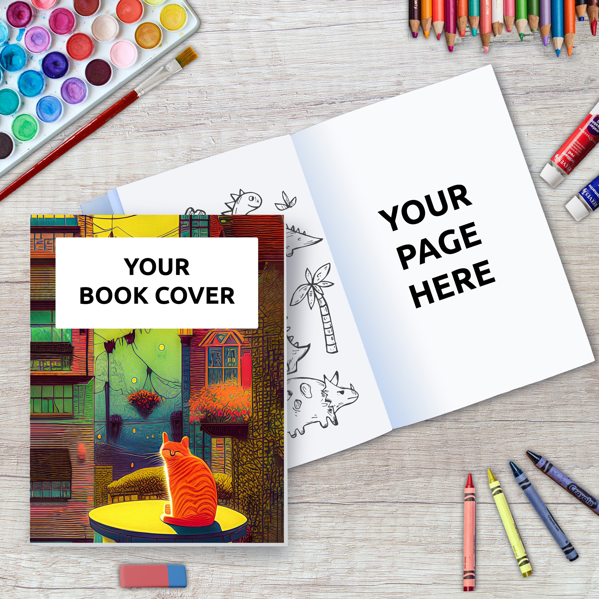 Open and Closed Coloring Book Mockup 2, KDP Mockup, PSD&JPG Tutorial, 8 ...