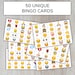 Printable Emoji Bingo Game, Instant Download, 60 Emojis, 50 Unique ...