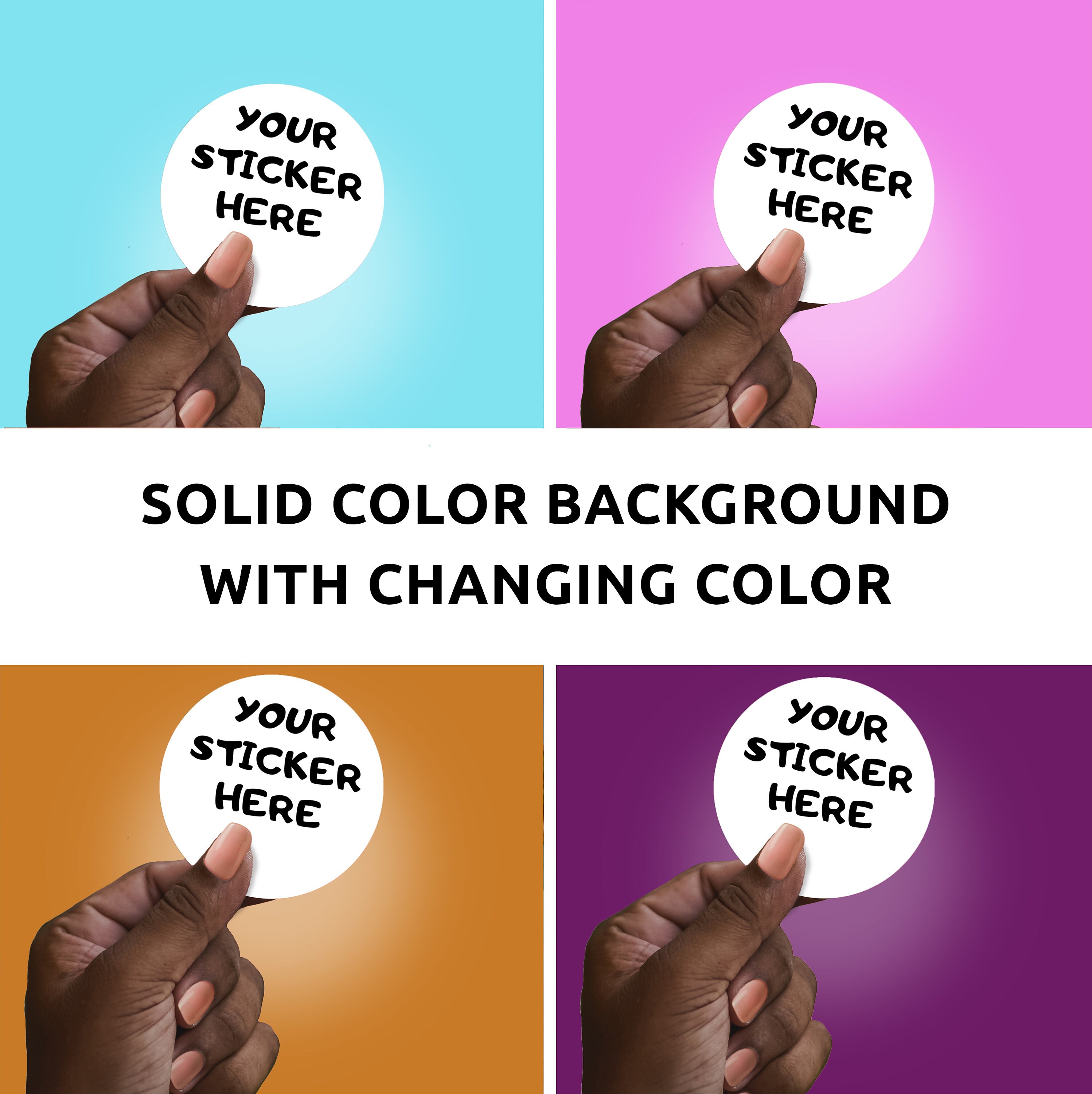 Black Hand Sticker Mockup 15 Backgrounds, Canva, Photoshop PSD, Smart ...