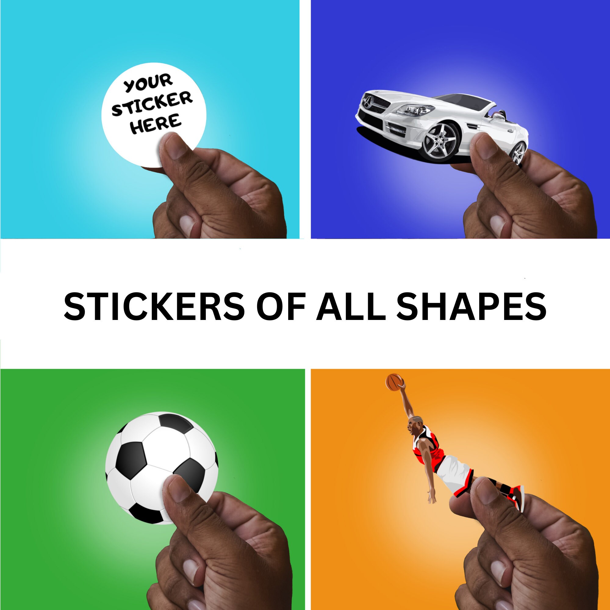 Black Male Hand Sticker Mockup, Custom Color Background, Canva ...