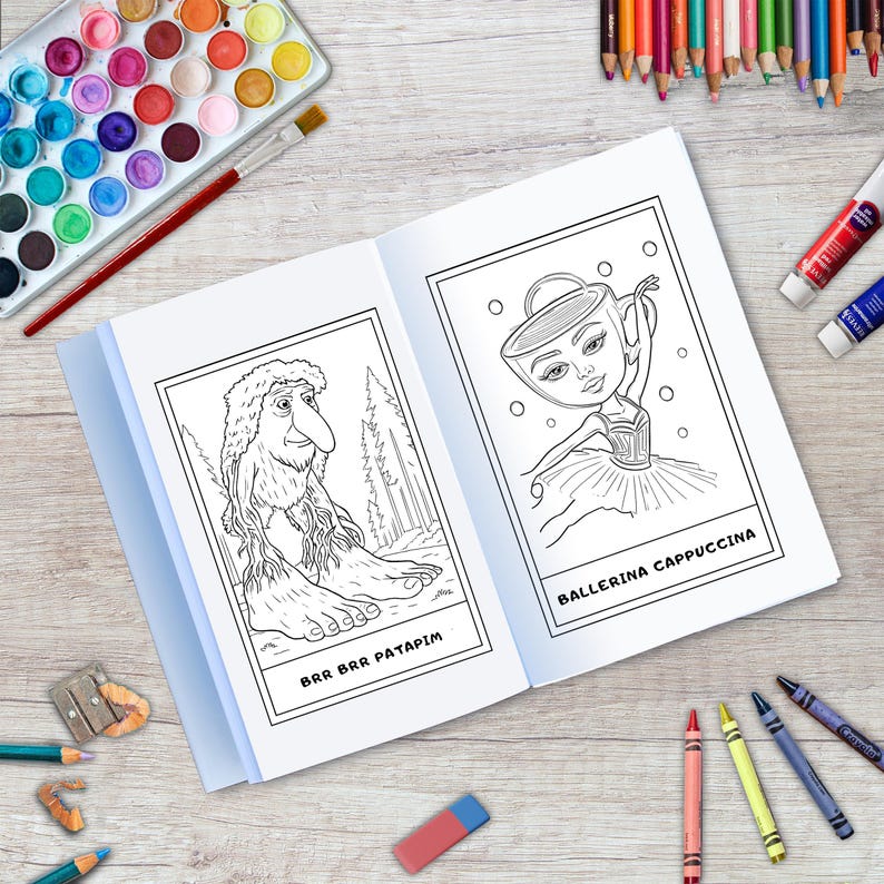 Italian Brainrot Animals Coloring Book – Viral Tiktok Meme (digital ...