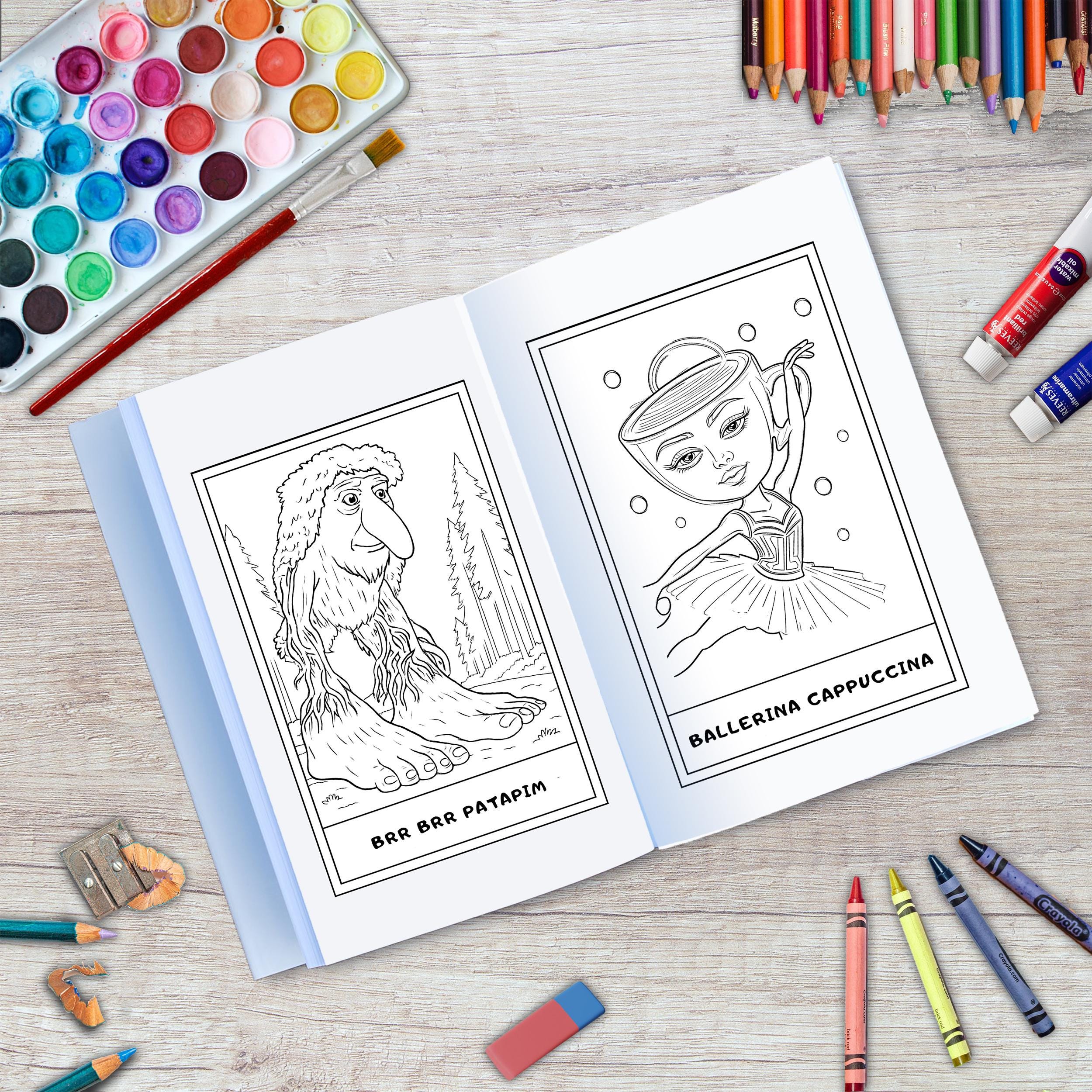 Italian Brainrot Animals Coloring Book - Viral Tiktok Meme Trend ...