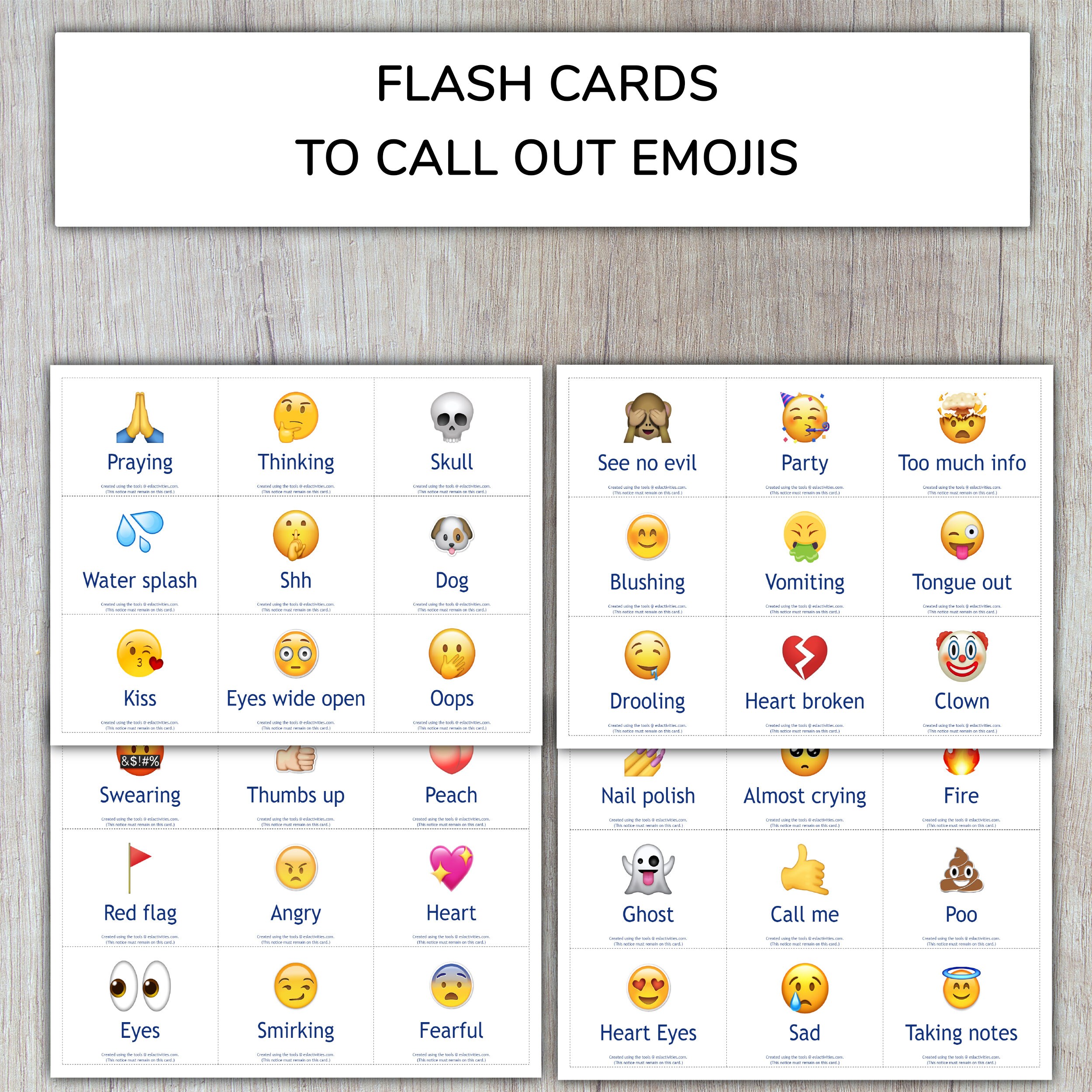 Printable Emoji Bingo Game, Instant Download, 60 Emojis, 50 Unique ...