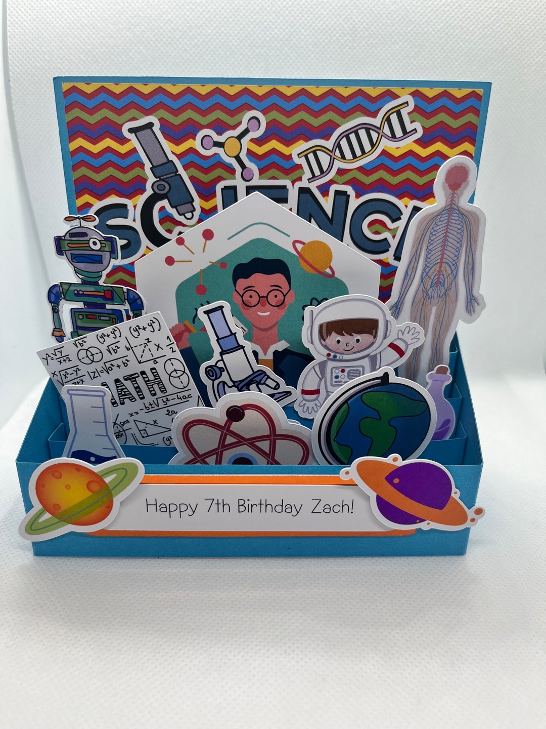 HANDMADE Science Themed Pop up Card- Personalised - Etsy