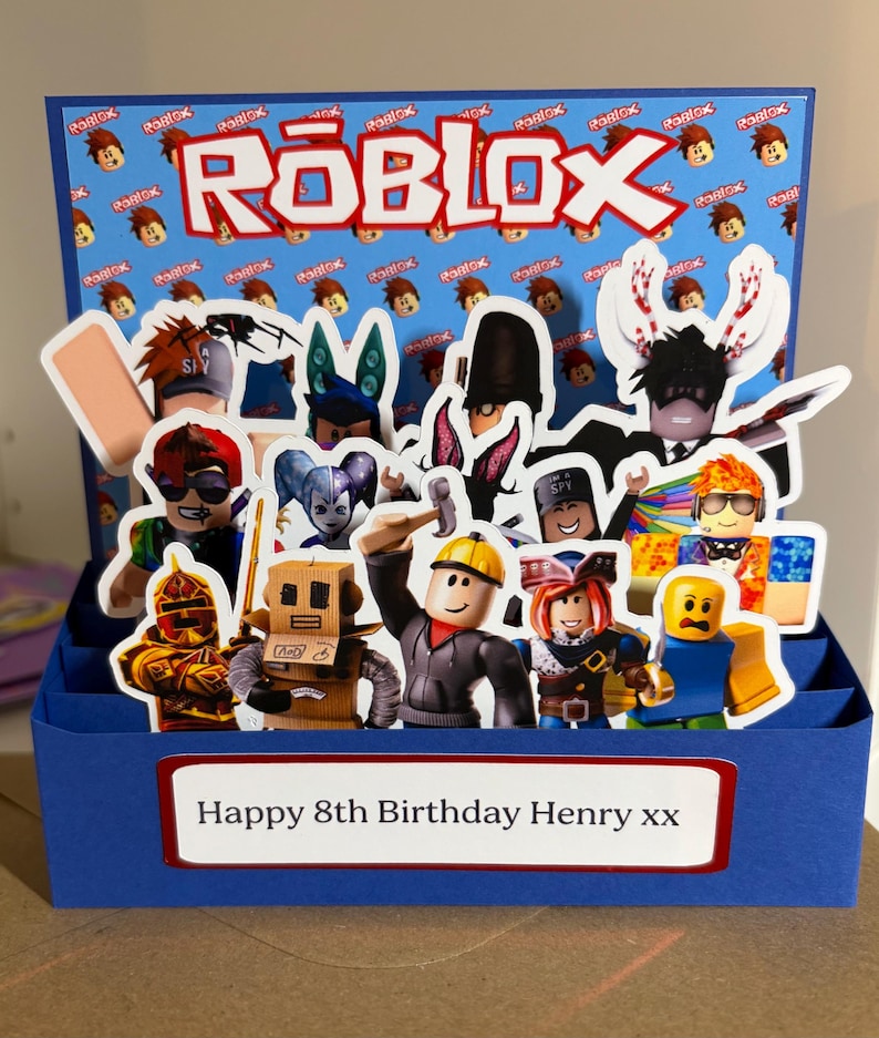 HANDMADE Personalised Roblox Inspired Pop up Card - Etsy