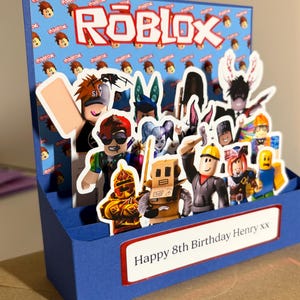 HANDMADE Personalised Roblox Inspired Pop up Card - Etsy