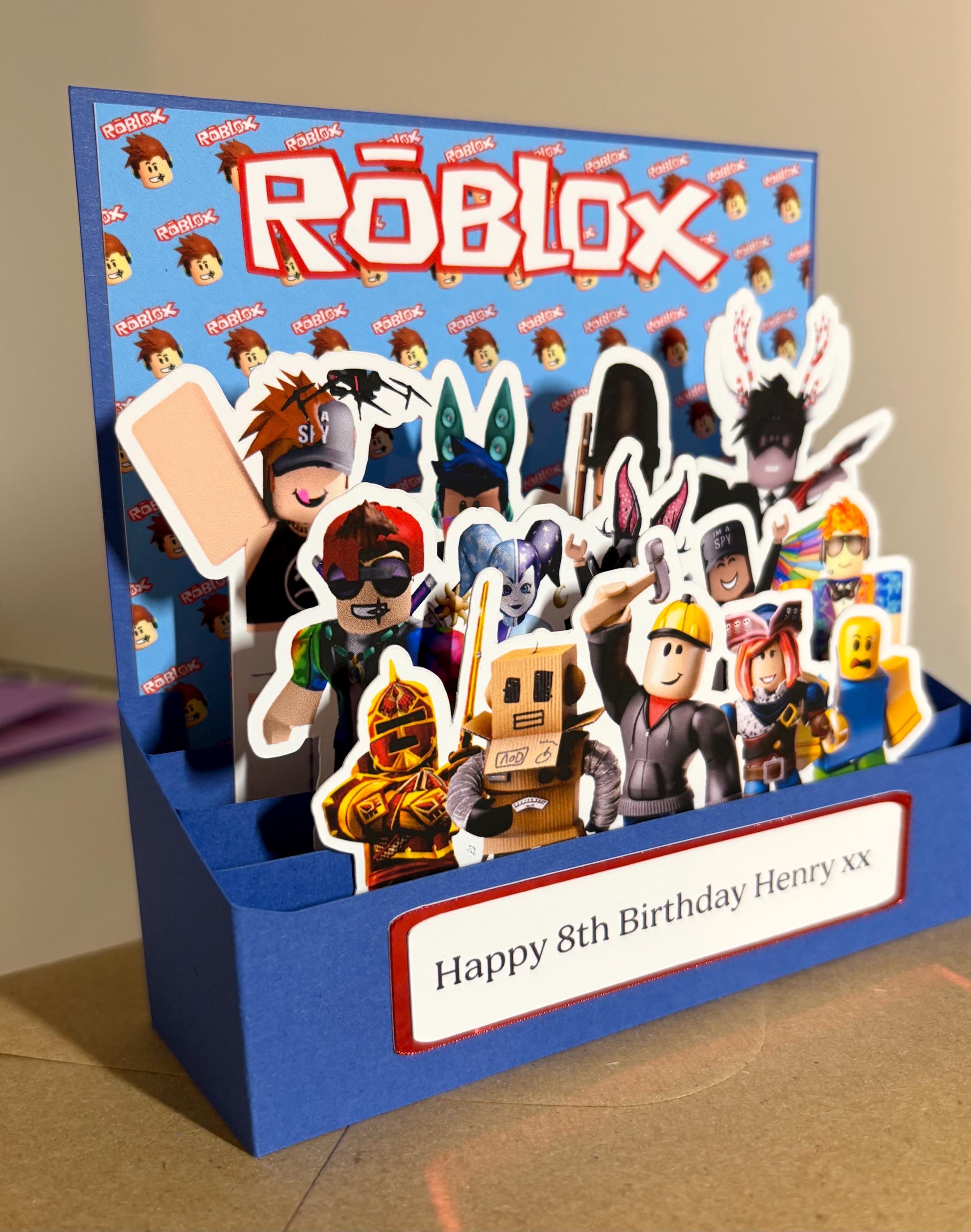 HANDMADE Personalised Roblox Inspired Pop up Card - Etsy