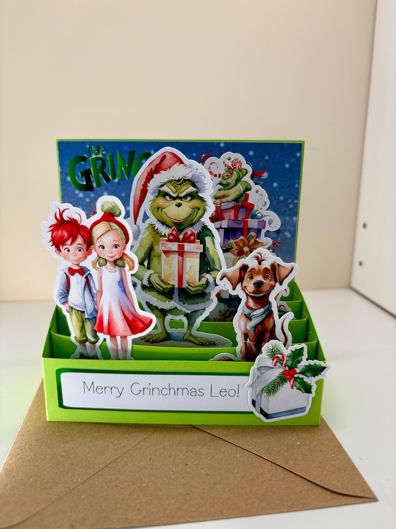 HANDMADE the Grinch Inspired Pop up Christmas Card - Etsy