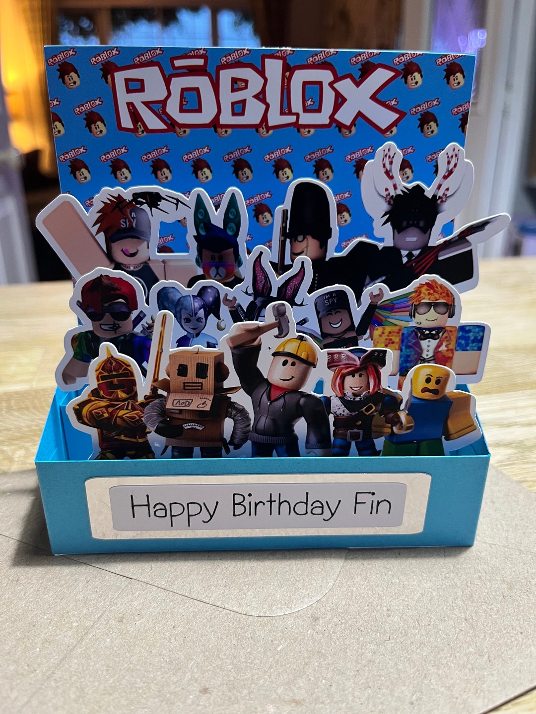Personalised Roblox Inspired Pop up Card - Etsy