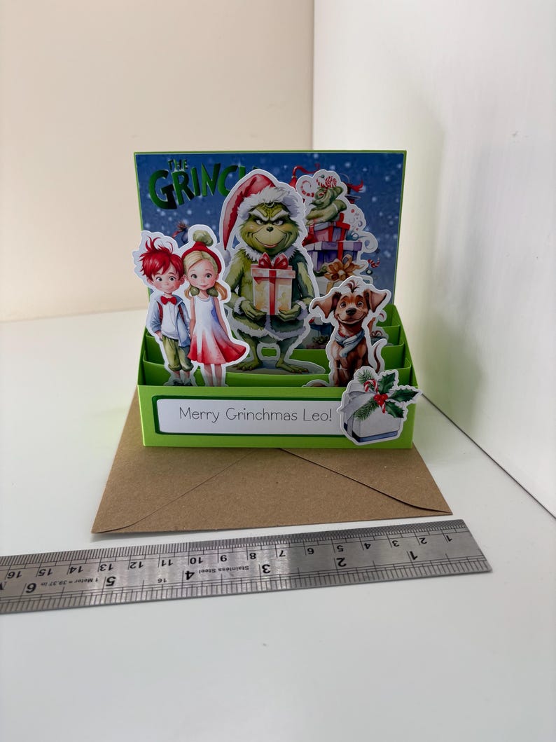 HANDMADE the Grinch Inspired Pop up Christmas Card - Etsy