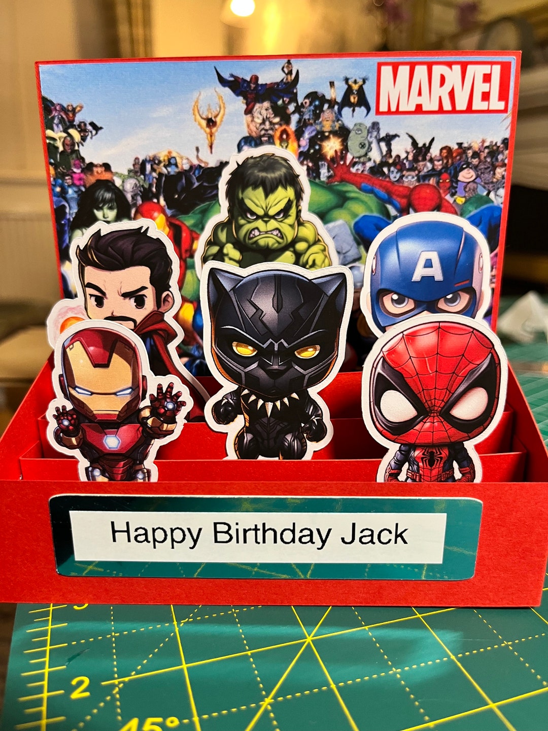 HANDMADE Personalised Marvel Themed Pop up Card - Etsy