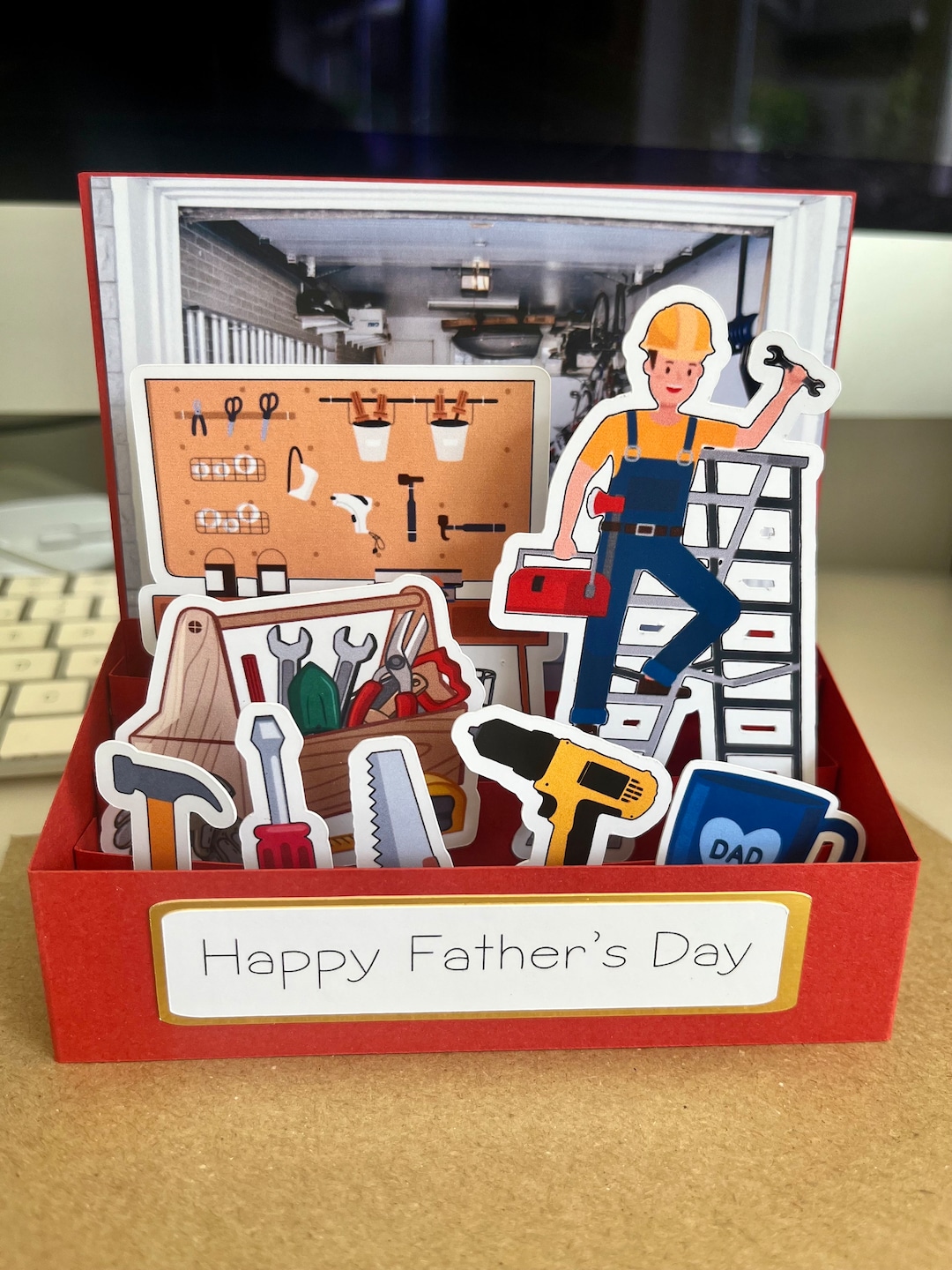 HANDMADE DIY / Handyman / Workman Themed Pop up Card (birthday, Father ...