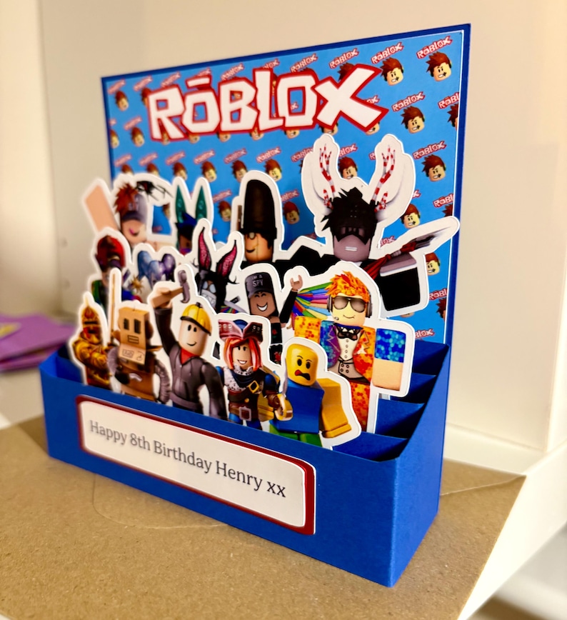 HANDMADE Personalised Roblox Inspired Pop up Card - Etsy