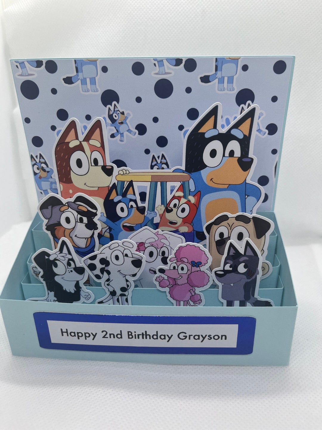Bluey inspired pop up card - Etsy Portugal