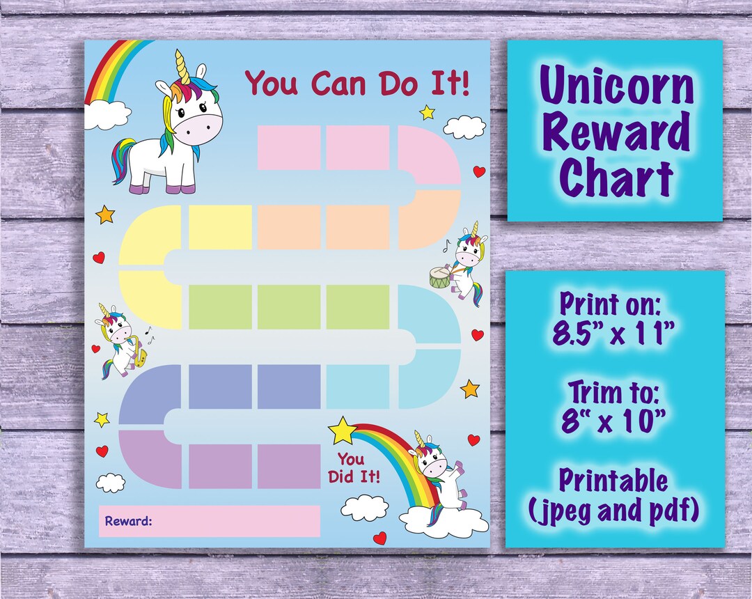 Unicorn Reward Chart | Instant Download Sticker Chart | Toddler Chore ...