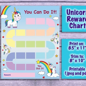 Unicorn Reward Chart | Instant Download Sticker Chart | Toddler Chore ...