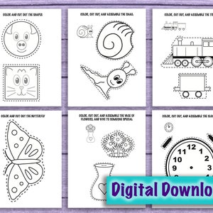 Preschool Scissor Skill Workbook Printables - 40 Page Download of ...