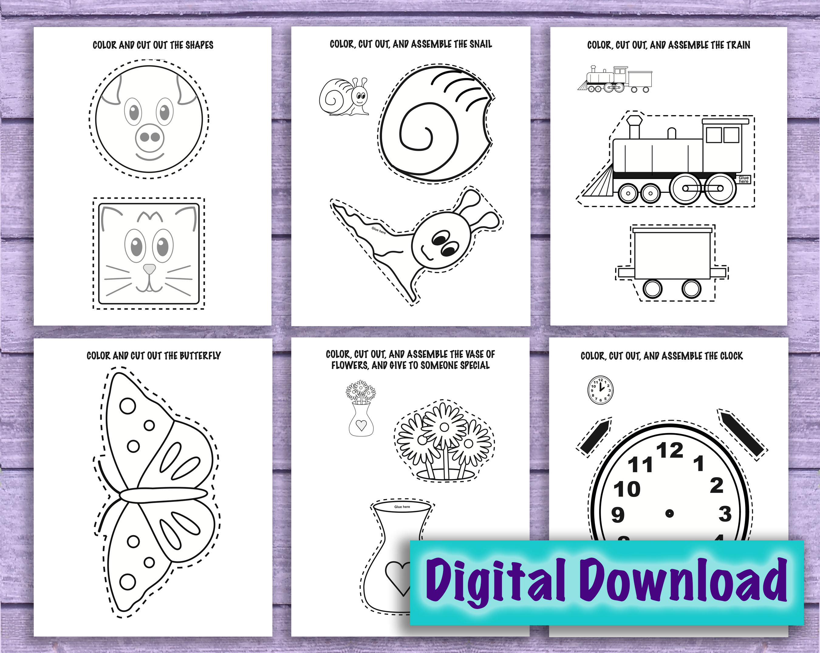 Preschool Scissor Skill Workbook Printables 40 Page Download - Etsy
