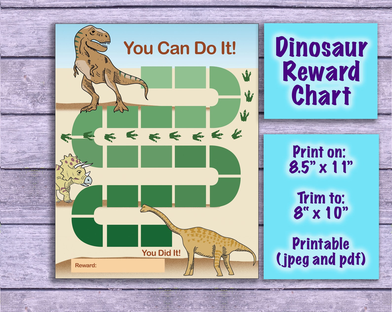 Printable Dinosaur Reward Chart | Instant Download Sticker Chart ...