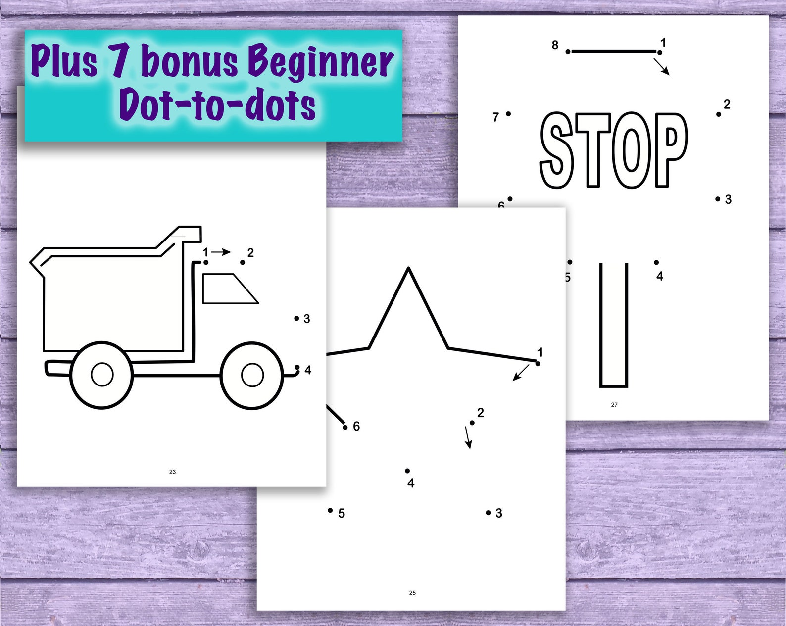 28 Printable Shapes, Colors, Numbers, and Beginner Dot-to-dot Worksheet ...
