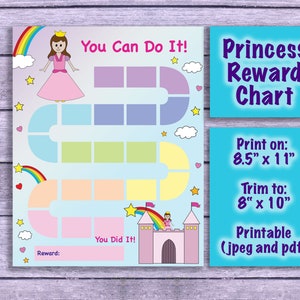 Princess Reward Chart | Instant Download Sticker Chart | Toddler Chore ...