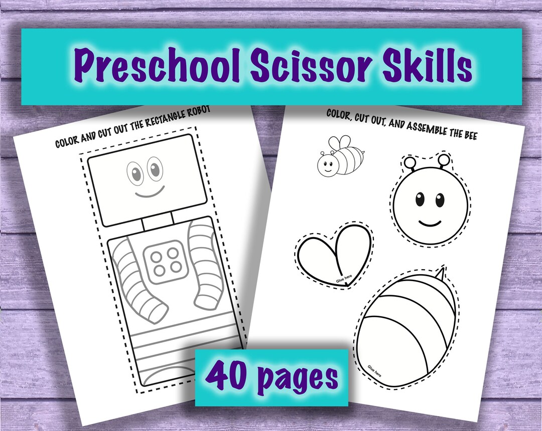 Preschool Scissor Skill Workbook Printables - 40 Page Download of ...