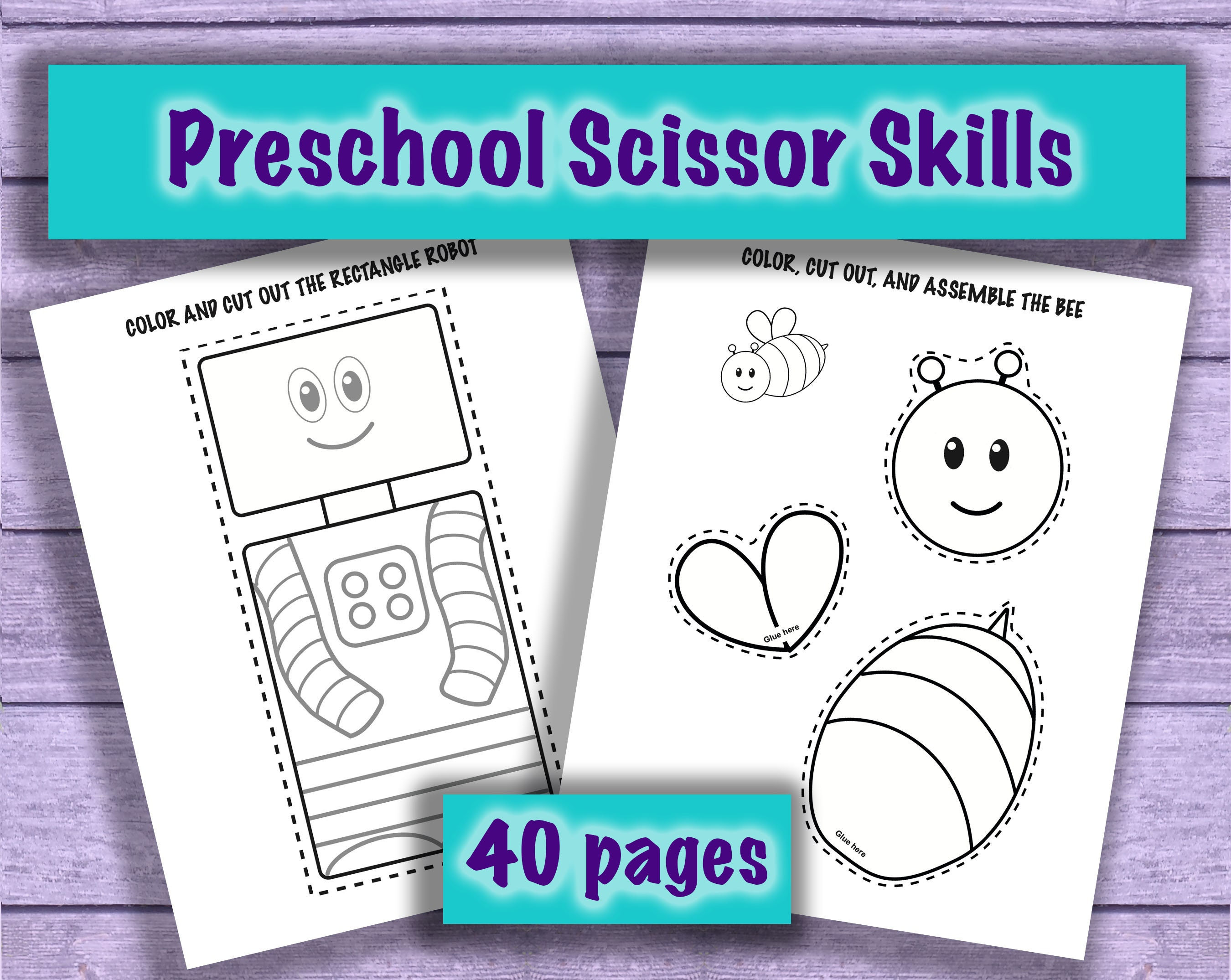 Preschool Scissor Skill Workbook Printables 40 Page Download - Etsy