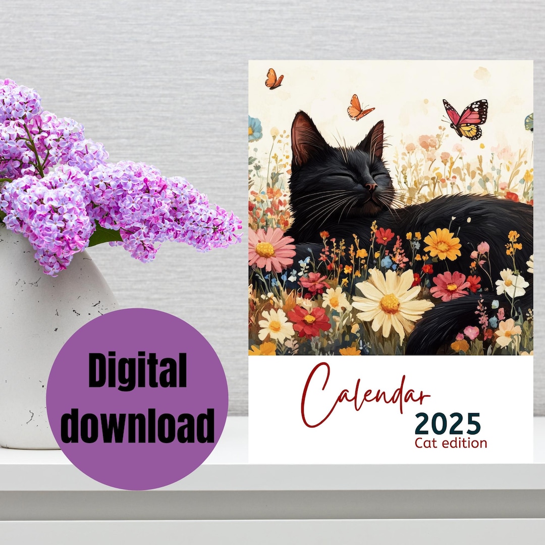 2025 Black Cat Calendar | Adorable Feline Fun All Year Long! | Perfect ...