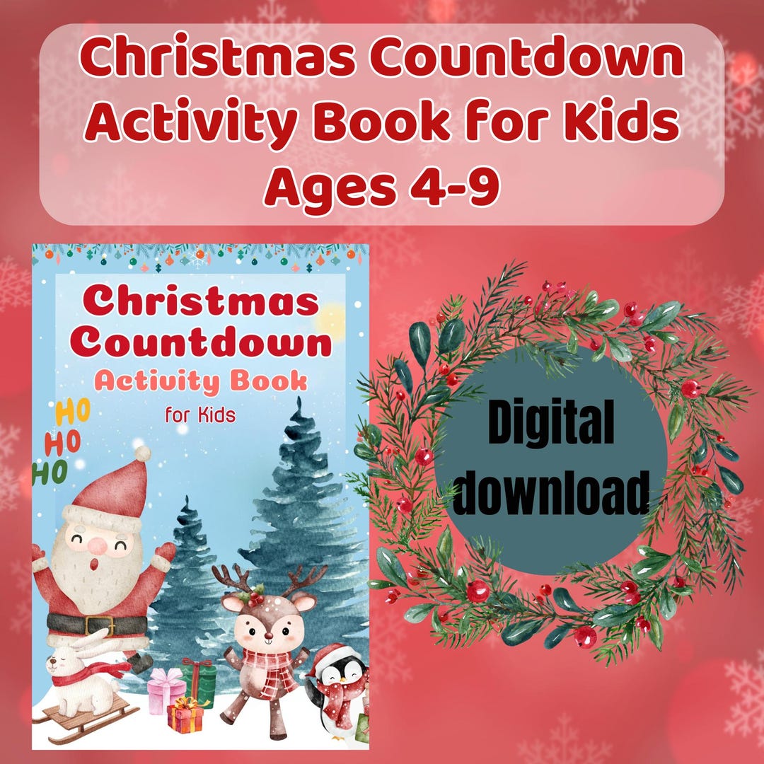 Christmas Countdown Activity Book: Holiday Games & Coloring (PDF) - Etsy