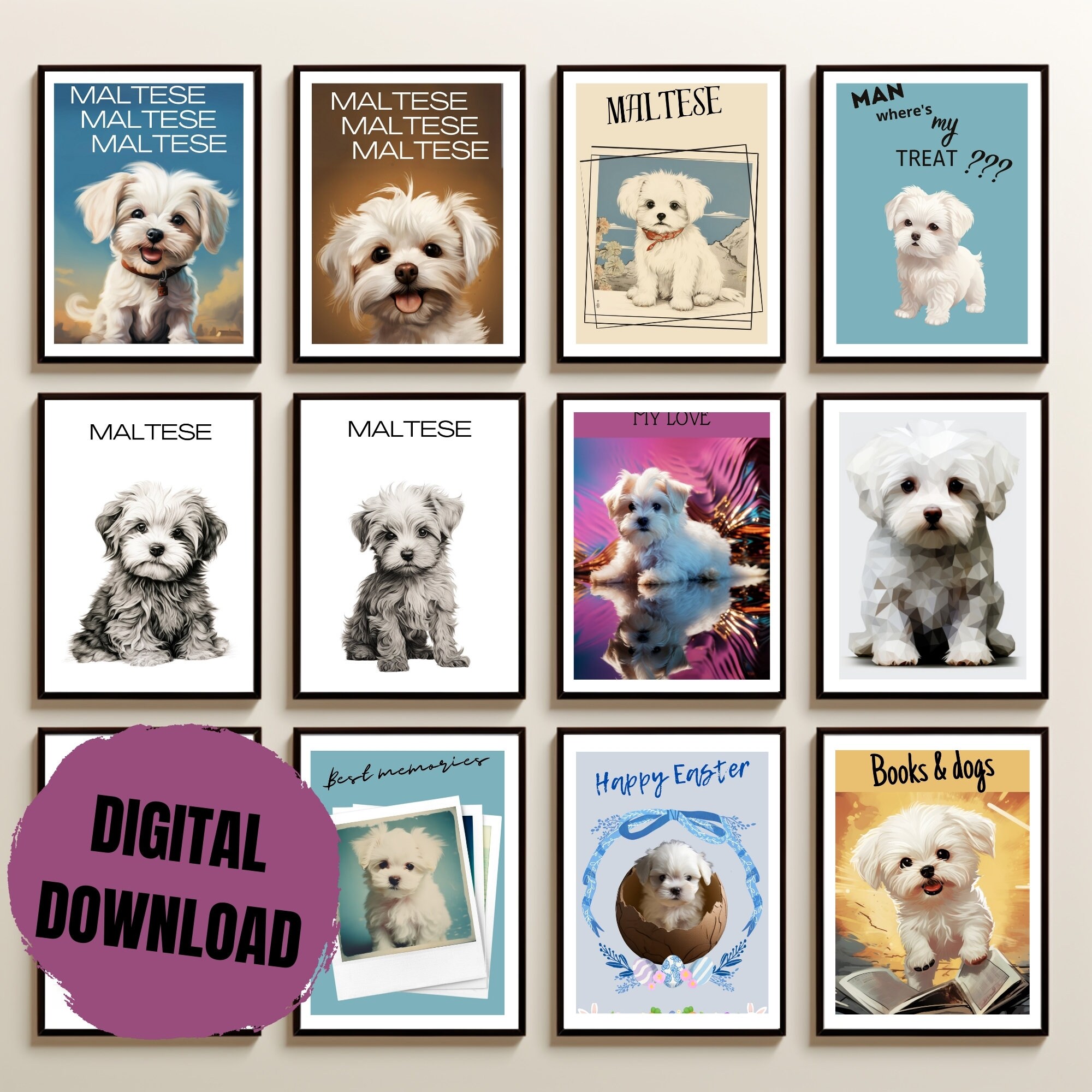 Exclusive Maltese Dog Poster Collection 50 Designs in 5 Versatile Sizes ...