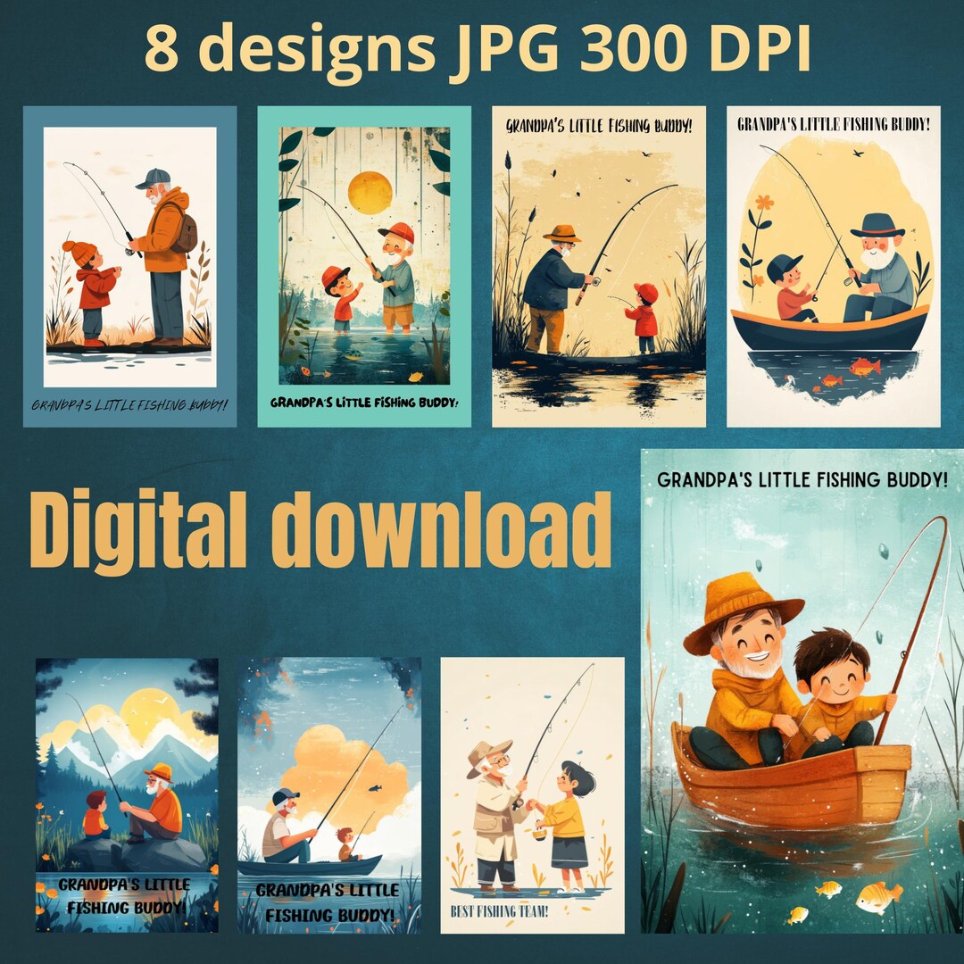8 Fishing Poster for Grandpa and Kid | Gift for Grandpa | Grandpa’s ...