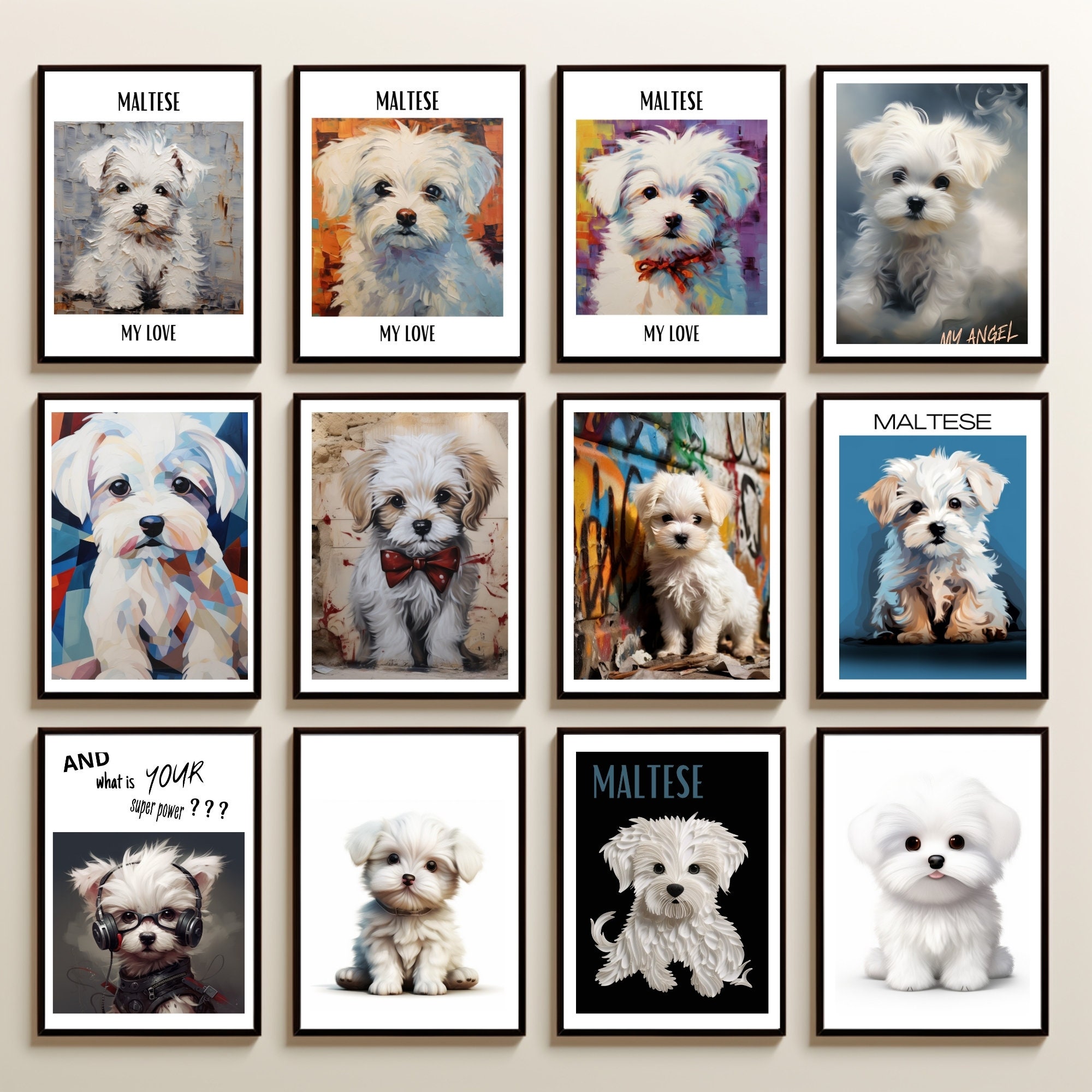 Exclusive Maltese Dog Poster Collection 50 Designs in 5 Versatile Sizes ...