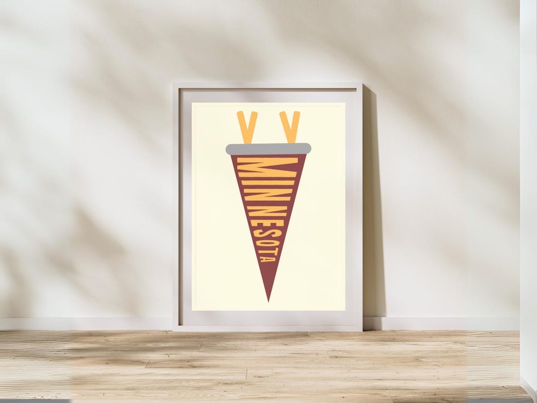 Minnesota Pennant Poster, Trendy Wall Decor, Aesthetic Wall Art ...