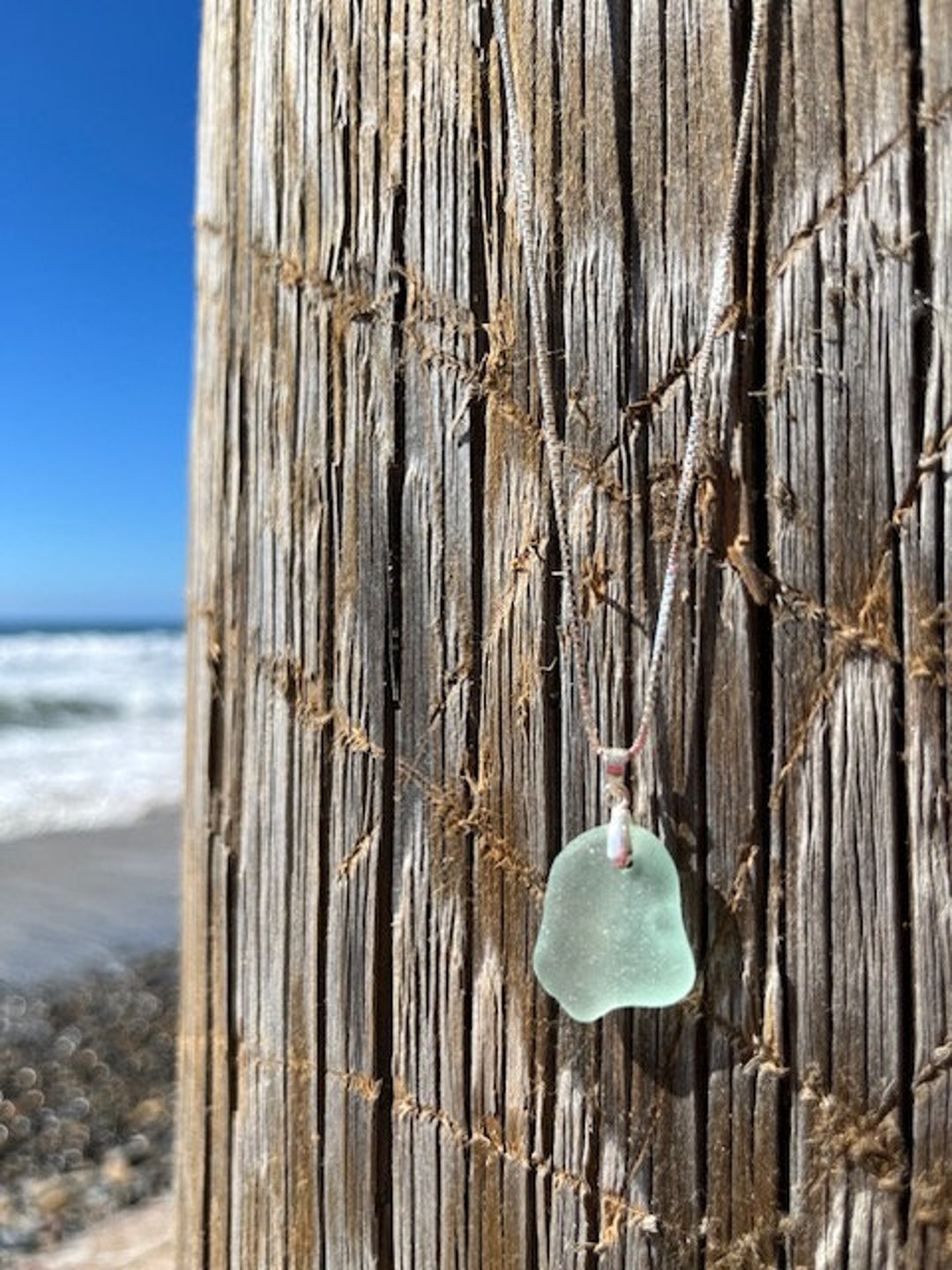 Aqua Sea Glass Necklace, Genuine California Beach Glass Necklace ...