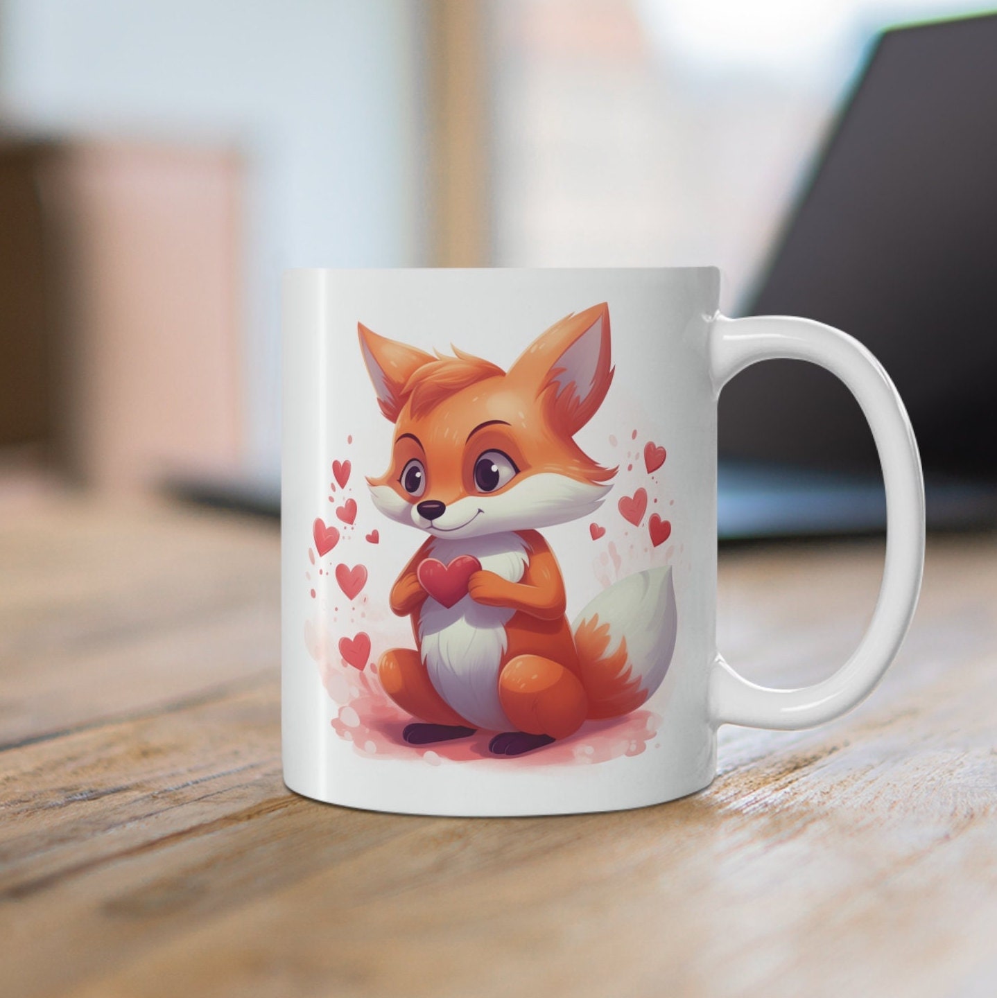 Foxes in Love Mug 11oz, Fox Coffee Mug, Cute Animal Mug, Foxy Gift ...